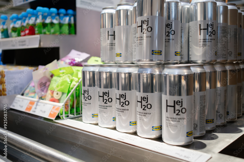 PENANG, MALAYSIA - AUG 14, 2024: IKEA Hej H2o Can (IKEA Drinking Water ...