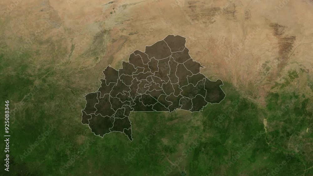 Zoom from Earth to Burkina Faso. (with Provinces) World map province ...