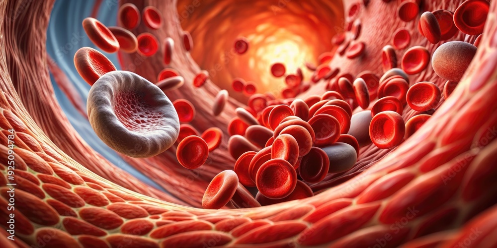 Blood clot blocking a blood vessel , medical, health, artery, blocked ...