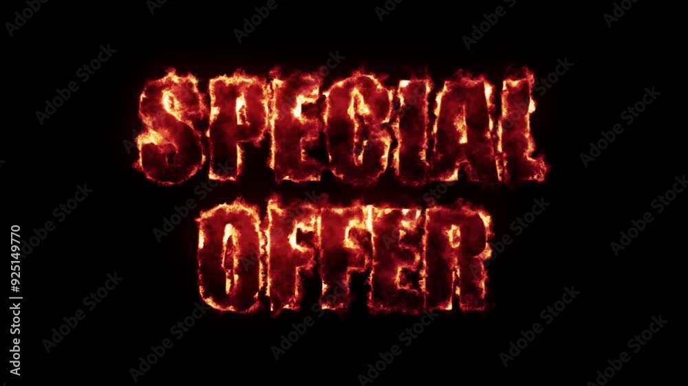 "Special Offer" animated text art with fire effect. Letters using ...