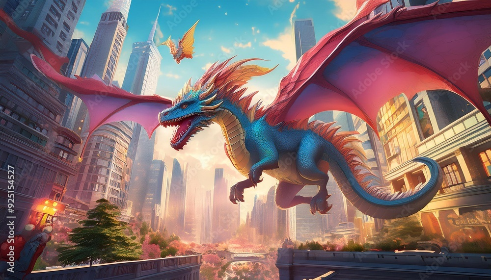 Magical Creatures in Modern Cities- Fantasy creatures like dragons ...