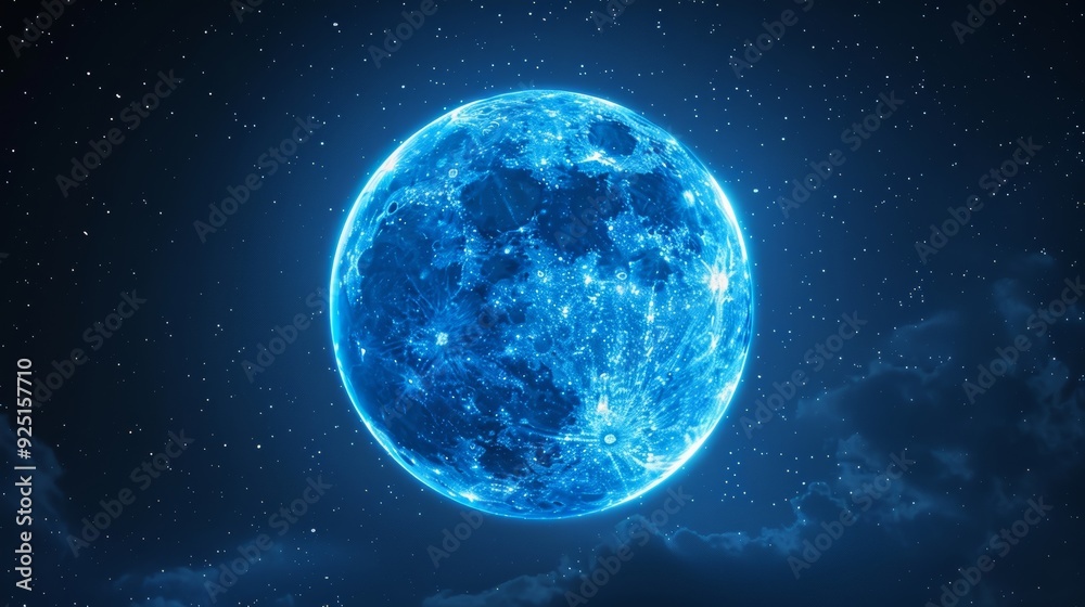 Video of the Blue Moon on a Transparent Background, in 4K, with chroma ...