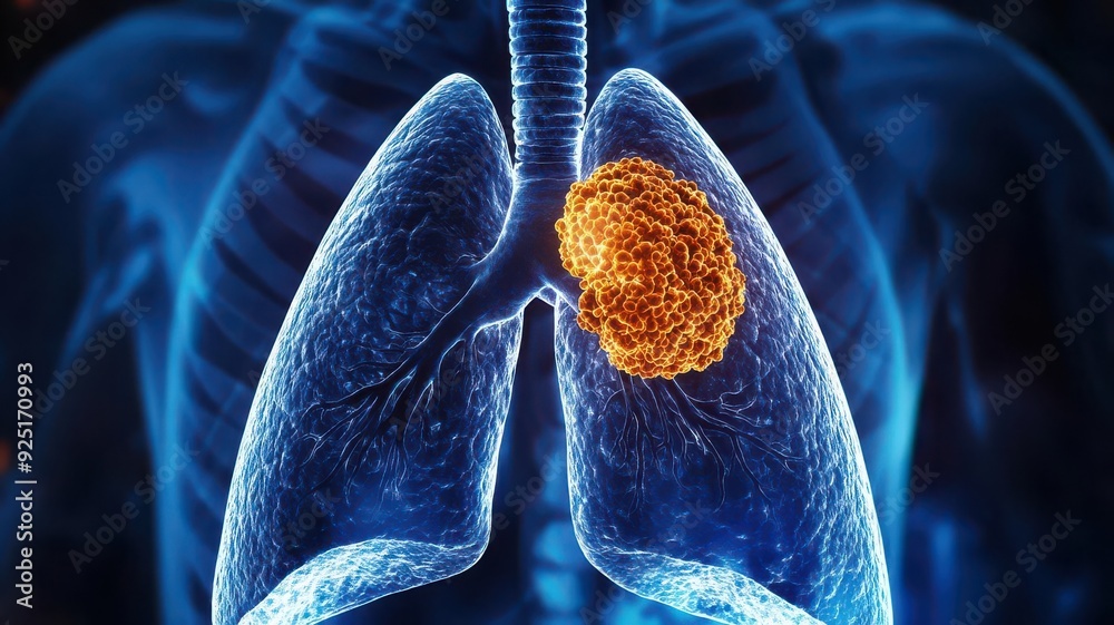 Comparative medical scan showing a healthy lung's smooth texture versus ...