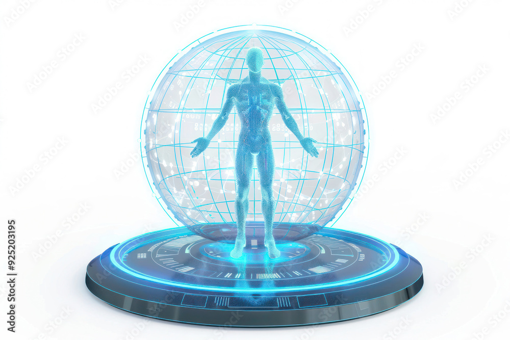Holographic Display Technology: 2D Illustration of a 3D Hologram ...
