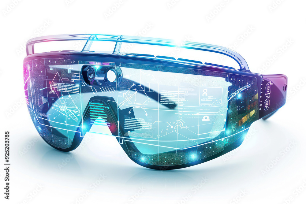 High-Resolution 2D Illustration of Stylish AR Glasses with Digital ...