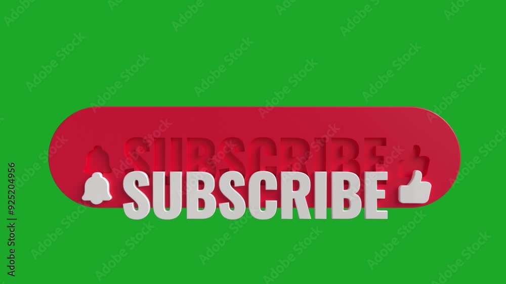 3D subscribe Pop up like bell icon button for social media clicked ...