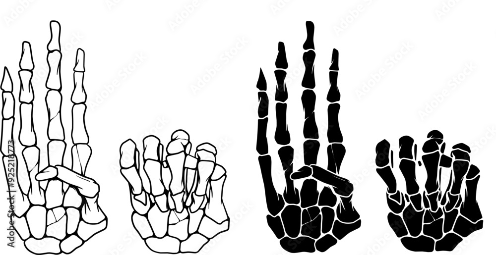 Sign hand signal for help skeleton hands vector illustration Stock ...