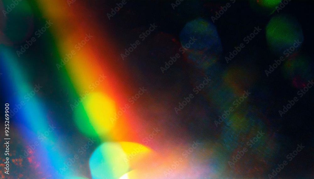 Abstract Rainbow Light Spectrum Refraction on Dark Surface, Vibrant ...
