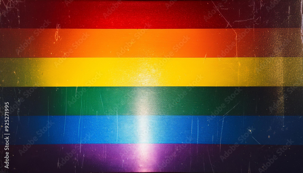 Vintage Textured Pride Flag with Scratches, Capturing the Rich, Faded ...