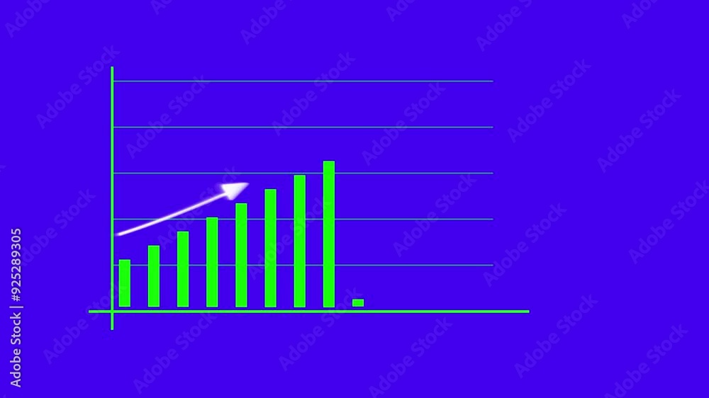 Digital blue bar chart with growing business concept. Horizontal ...
