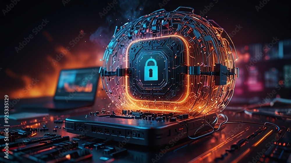 Abstract technology circuit design CPU motherboard of a computer board ...