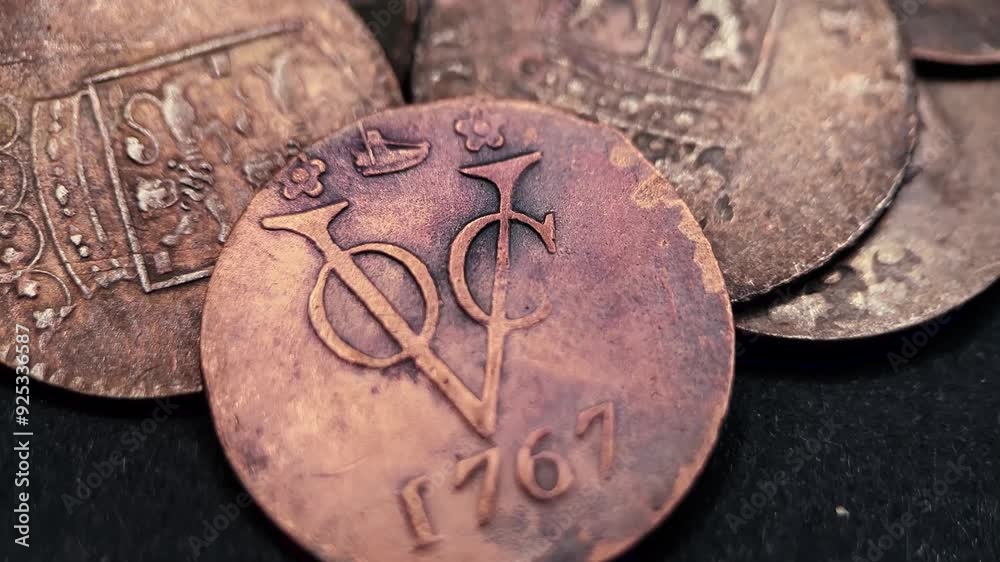 voc west friesland mint mark ship ancient coin collection Stock Video ...
