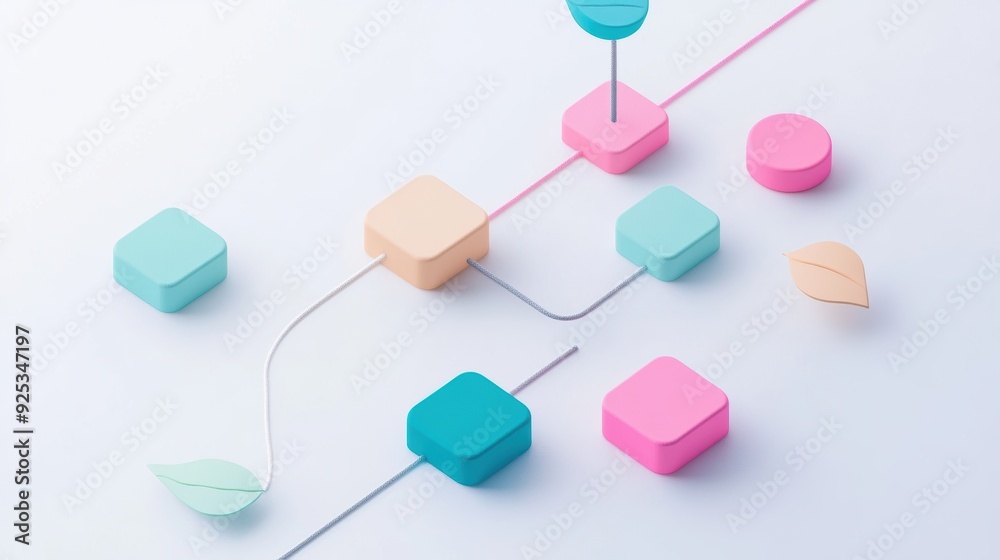 A colorful flowchart illustrating the steps involved in a customer ...