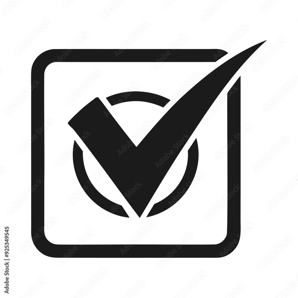 Black silhouette guarantee check mark icon and vector illustration ...