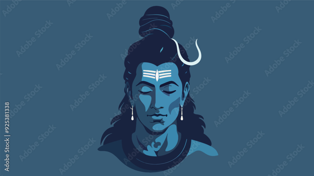 Lord Shiva Hindu God Meditation Spirituality Blue Minimalist ...