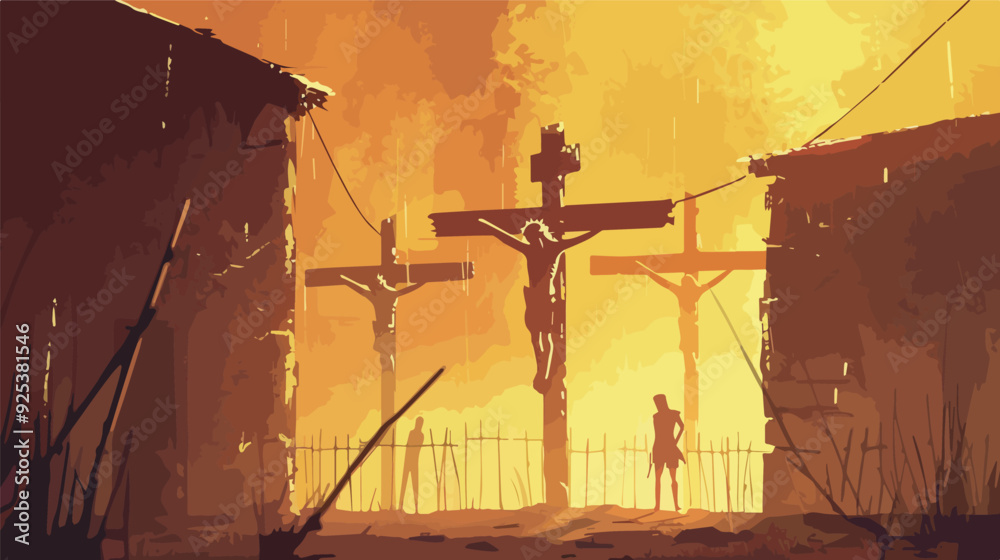 Three crucifixions war religion ancient times faith despair suffering ...