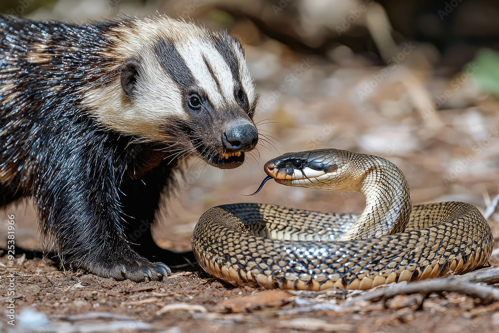 In an electrifying face-off, a honey badger boldly faces a venomous ...