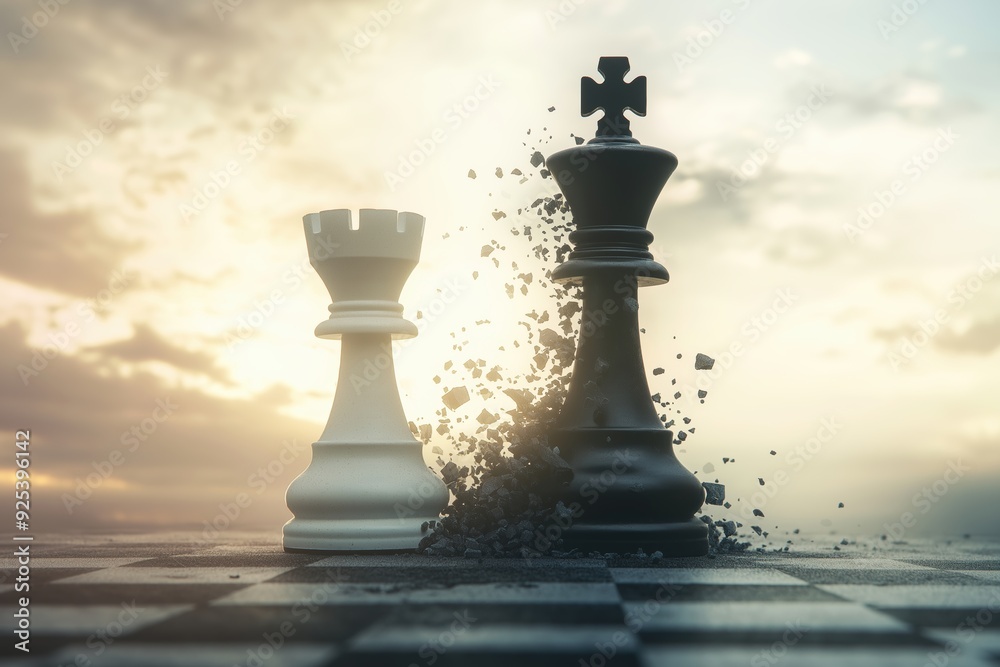 An Epic Chess Battle Unfolds Between the Powerful Black and White ...