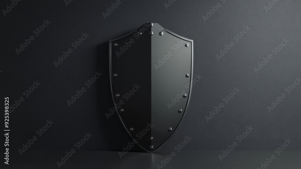 Black Shield Symbol of Protection and Security - A black shield ...