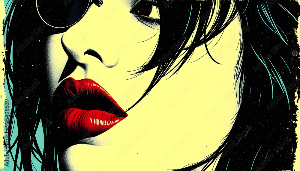 Grunge-inspired 90s portrait with a mezzotint photocopy look for a ...