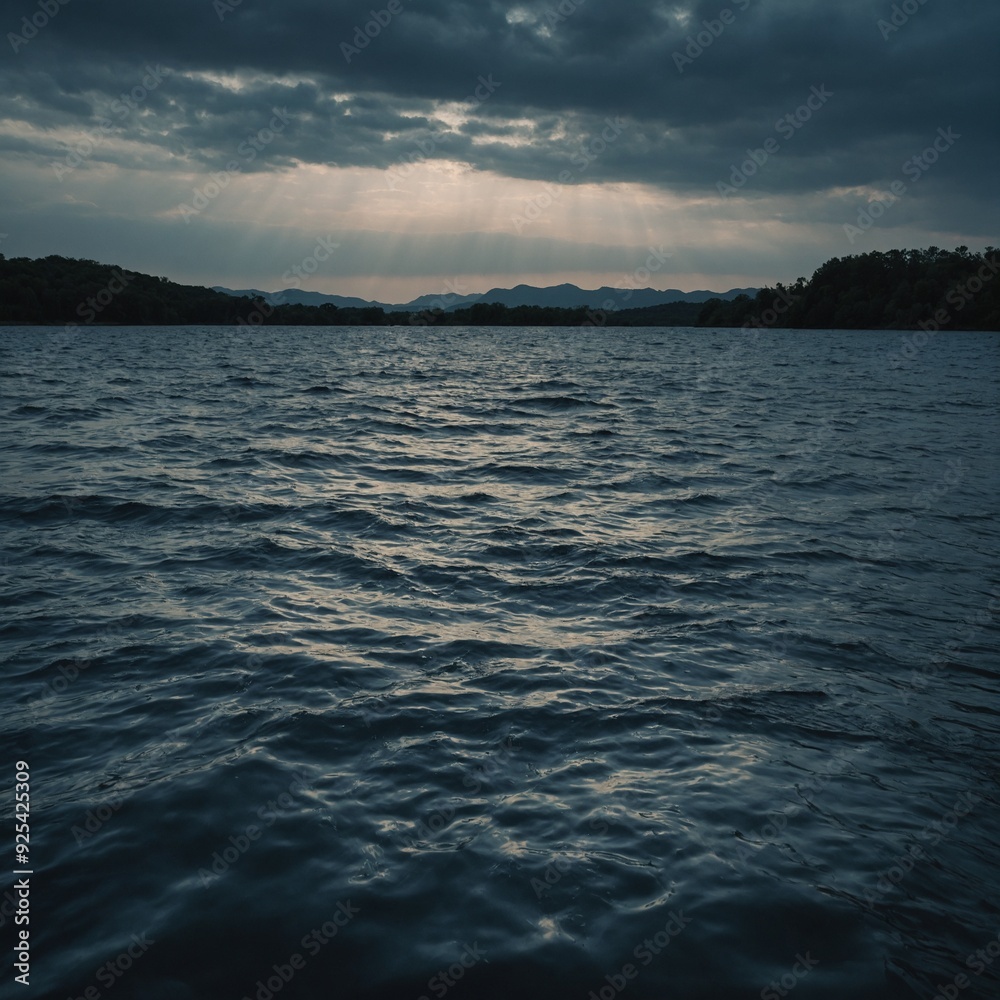 A powerful waterfall crashes into a deep pool, sending mist into the ...