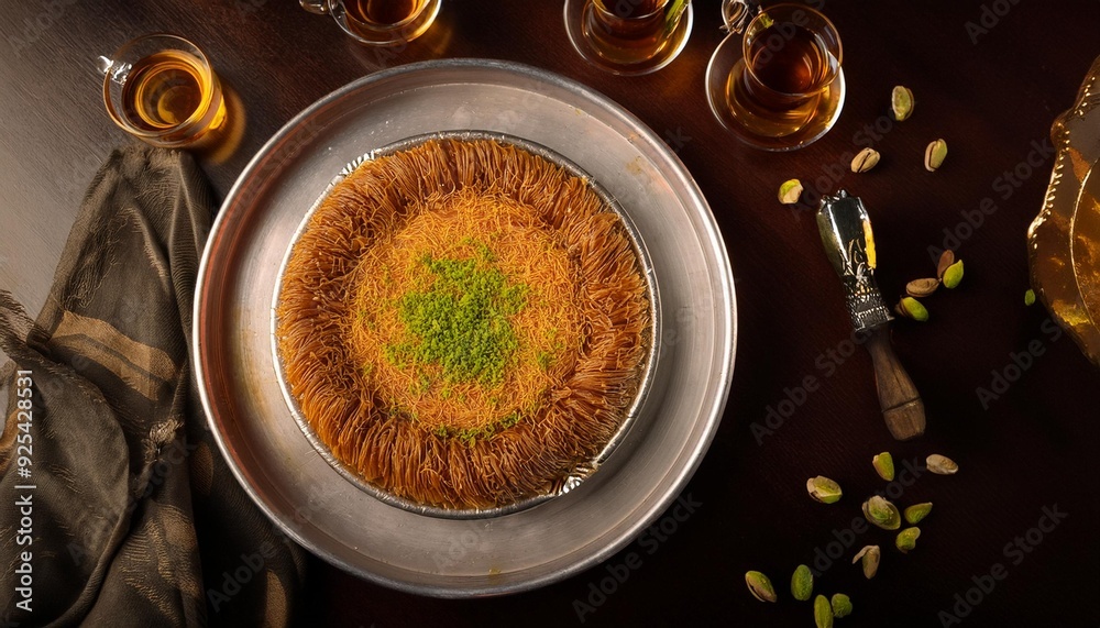 Turkish Food Künefe A dessert made from Kadayif dough, filled with ...