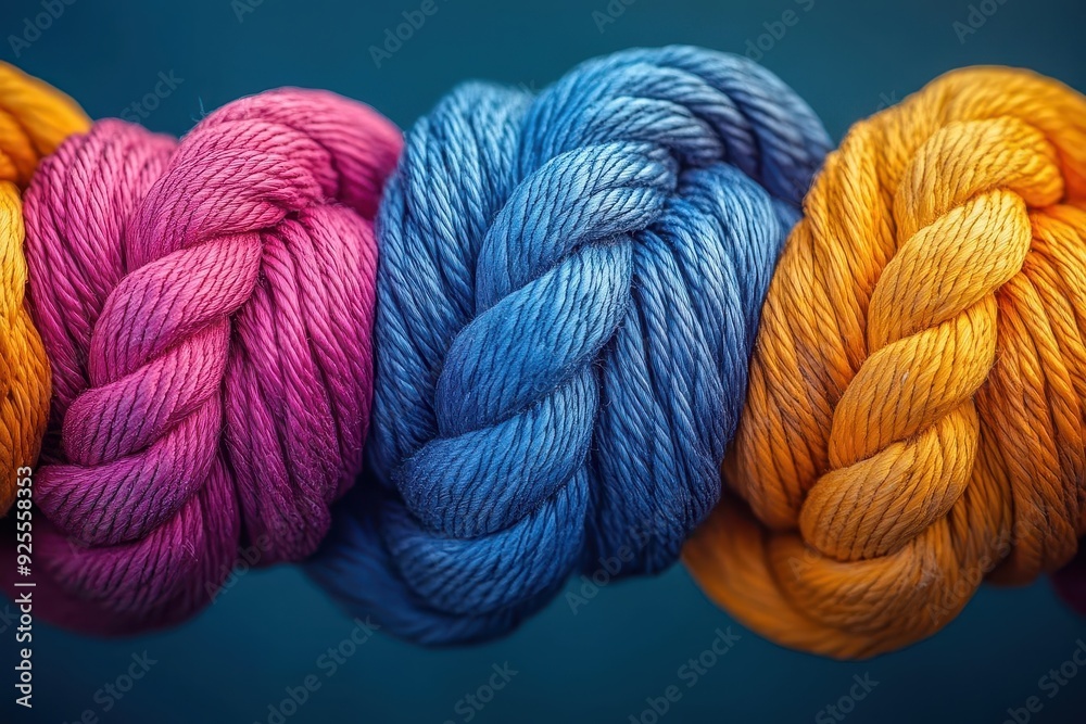 intricate rope pattern symbolizing diversity and teamwork vibrant ...