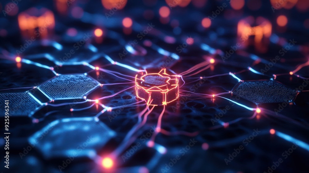 Visual representation of graphene conducting electricity, symbolizing ...