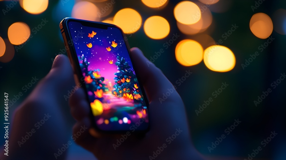 Vibrant mobile game interface with responsive elements, large touch ...