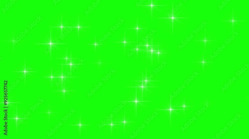 shiny stars trail on green screen 4k animation, Twinkling stars motion ...