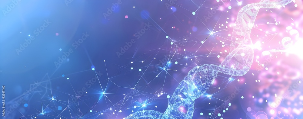 Abstract futuristic DNA and digital technology background vector ...