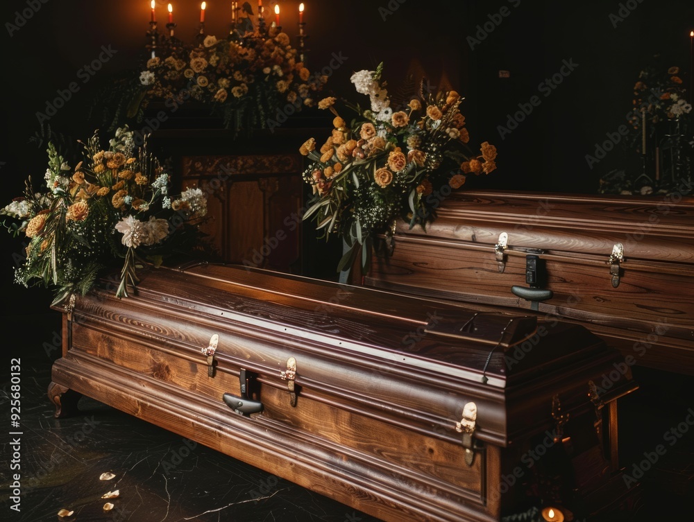 Funeral service photography coffin selection options showcased at human ...