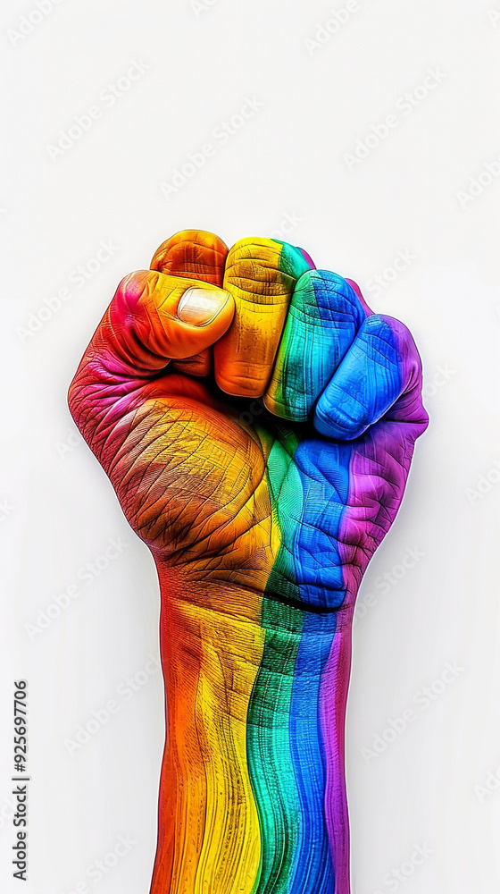 rainbow fist hand pride colorful power solidarity clenched fist lgbtq ...