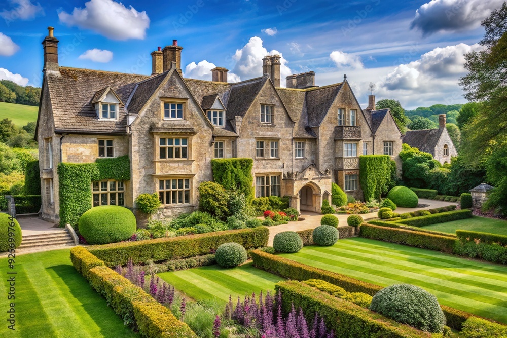 Majestic English countryside estate featuring a grand, centuries-old ...