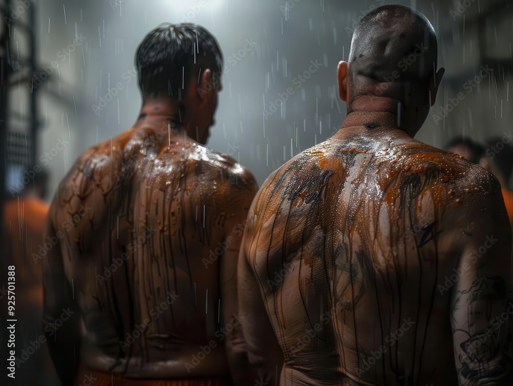 Daily jail lifestyle depicted with prisoners engaging in various ...