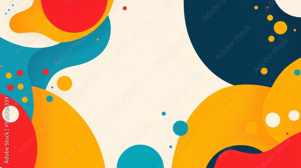 Vibrant vector graphics with abstract shapes create a modern ...