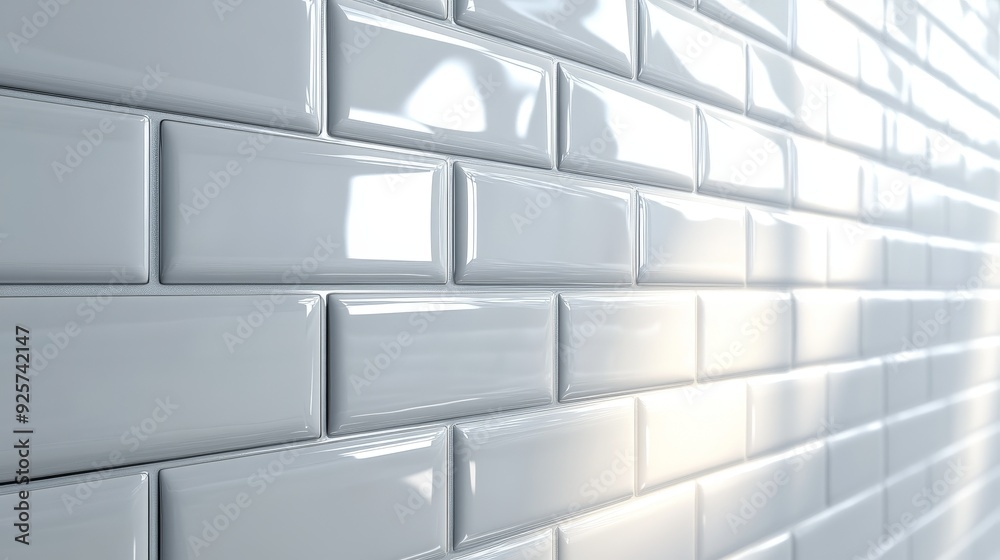 White Rectangular Tile Background Featuring Smooth, Opaque Acrylic ...