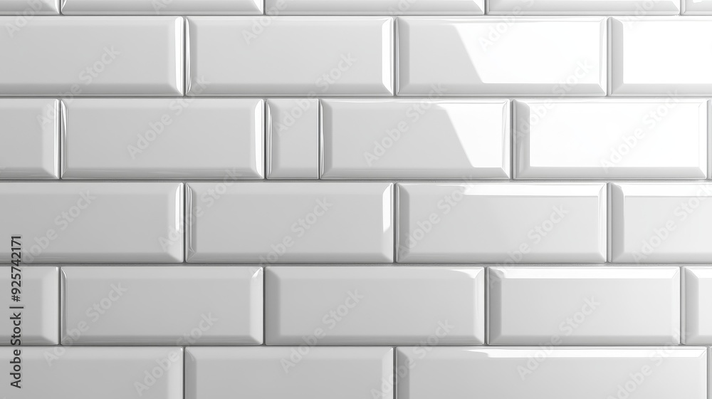 White Rectangular Tile Background Featuring Smooth, Opaque Acrylic ...