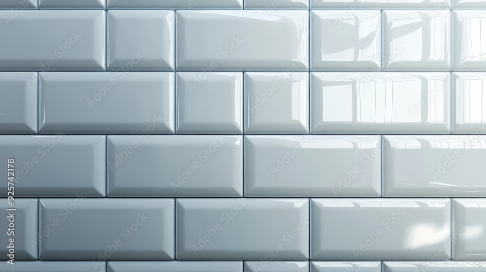 White Rectangular Tile Background Featuring Smooth, Opaque Acrylic ...