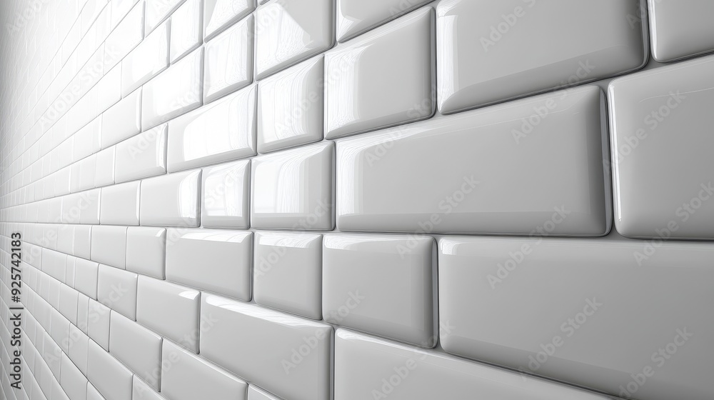 White Rectangular Tile Background Featuring Smooth, Opaque Acrylic ...