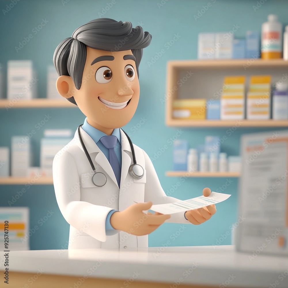3D Cartoon Pharmacist Dispensing Prescription: A Fun and Engaging ...