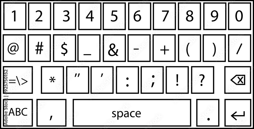 Smartphone keyboard in dark mode, keypad numerals buttons in trendy ...