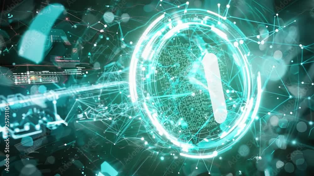 Digital Key to Innovation: A glowing, futuristic key, rendered in ...