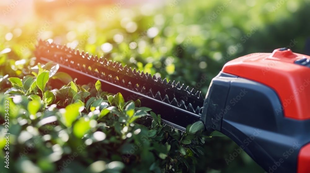 Grooming Nature's Edges: A Powerful Hedge Trimmer in Action for ...