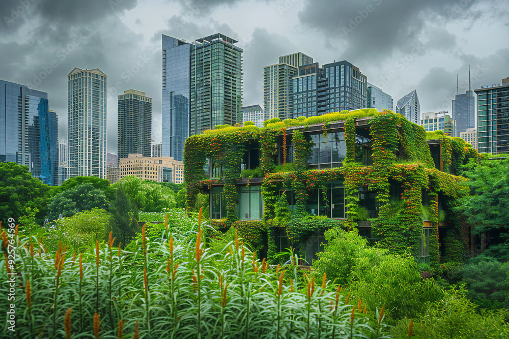 Spectacular Vertical Garden Skyscraper in Modern Urban Skyline ...