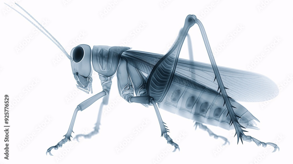 X-Ray Vision: A detailed, artistic X-ray image of a grasshopper reveals ...