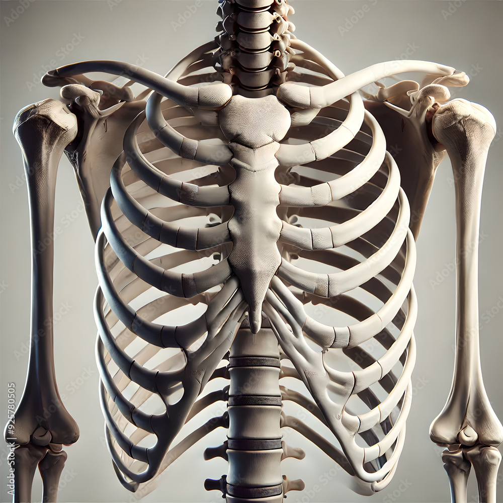 3D model illustration human Bone anatomy: high-resolution image of the ...