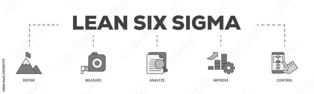 Lean six sigma icon infographic illustration concept with icon of ...