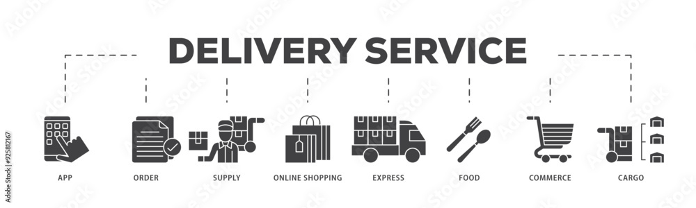 Delivery service icon infographic illustration concept with icon of ...