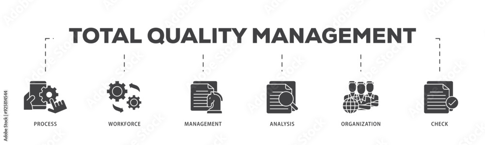 Total quality management icon infographic illustration concept with ...